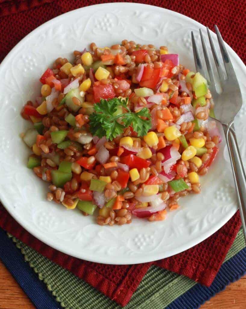 Mega Healthy Wheat Berry Salad - The Daring Gourmet