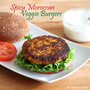 Spicy Moroccan Veggie Burgers - The Daring Gourmet