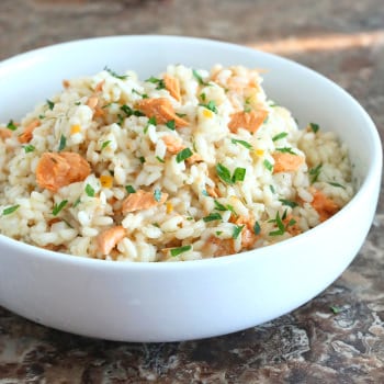 Salmon Risotto with Preserved Lemon - The Daring Gourmet