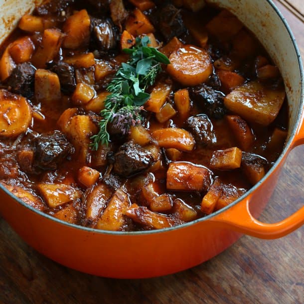 French Beef Stew with Old-Fashioned Vegetables - The Daring Gourmet