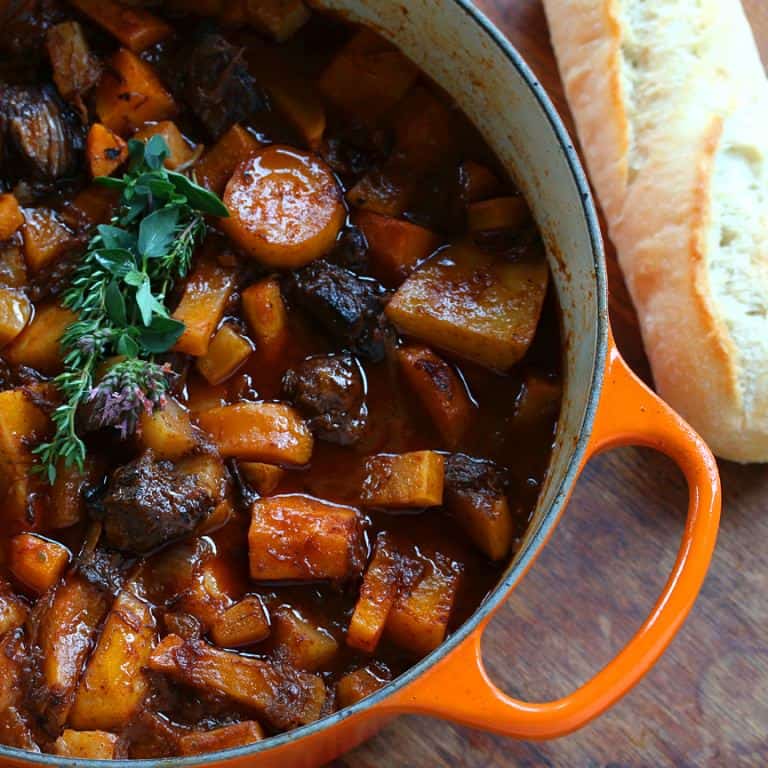 French Beef Stew with Old-Fashioned Vegetables - The Daring Gourmet