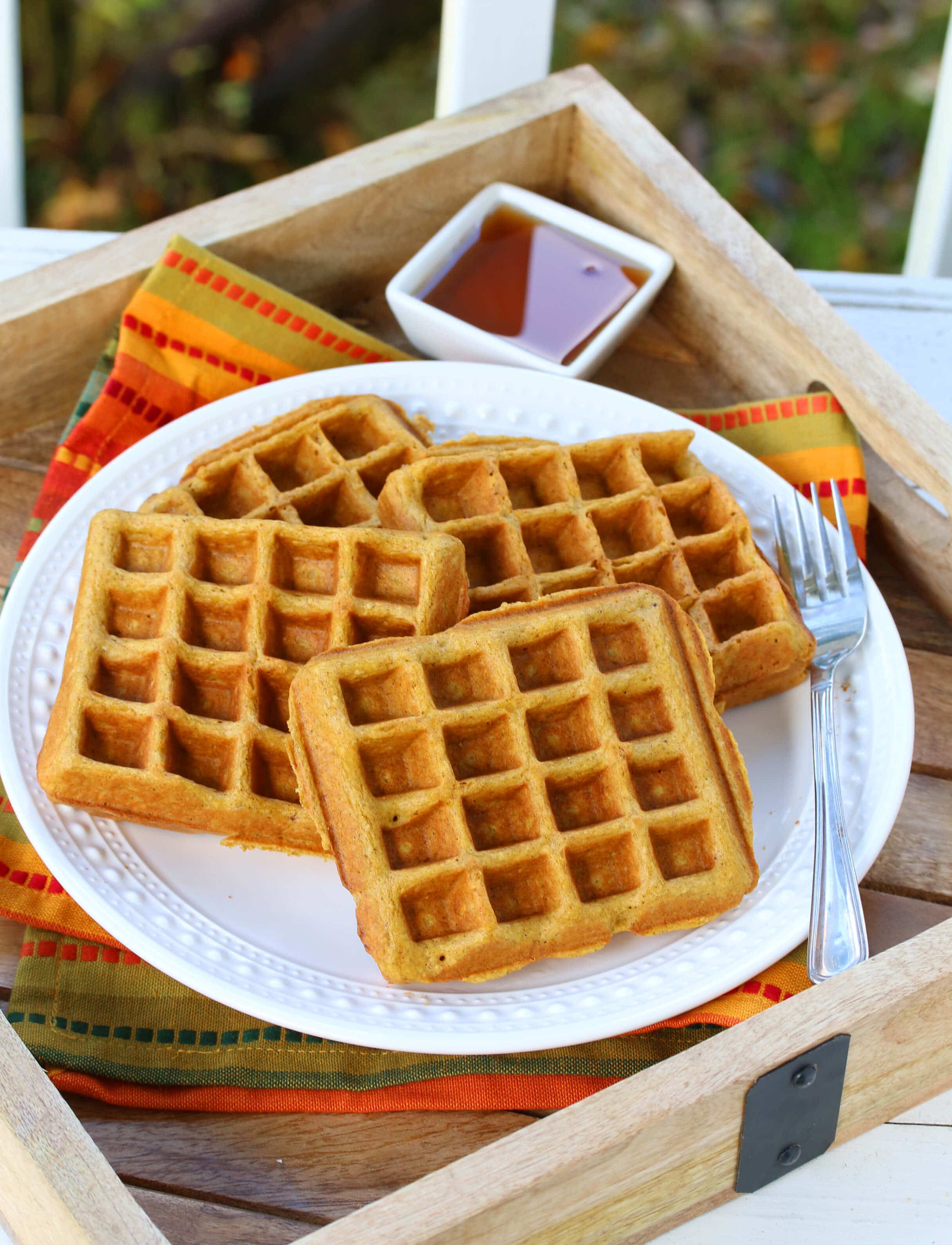 Whole Grain Pumpkin Spice Waffles - The Daring Gourmet