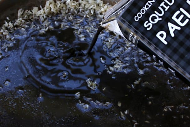 Squid Ink Paella (Arròs Negre/Arroz Negro) - The Daring Gourmet