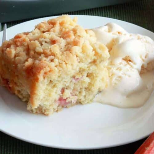 German Rhubarb Streusel Cake - The Daring Gourmet